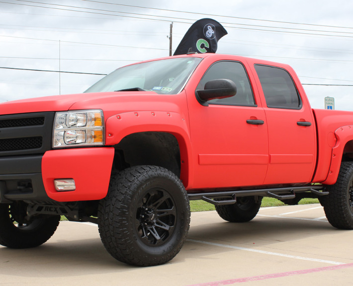 Matte Red Truck Wrap - Zilla Wraps